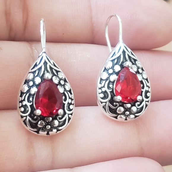 Jewelry | Vintage Style Red Dangle Earrings | Poshmark